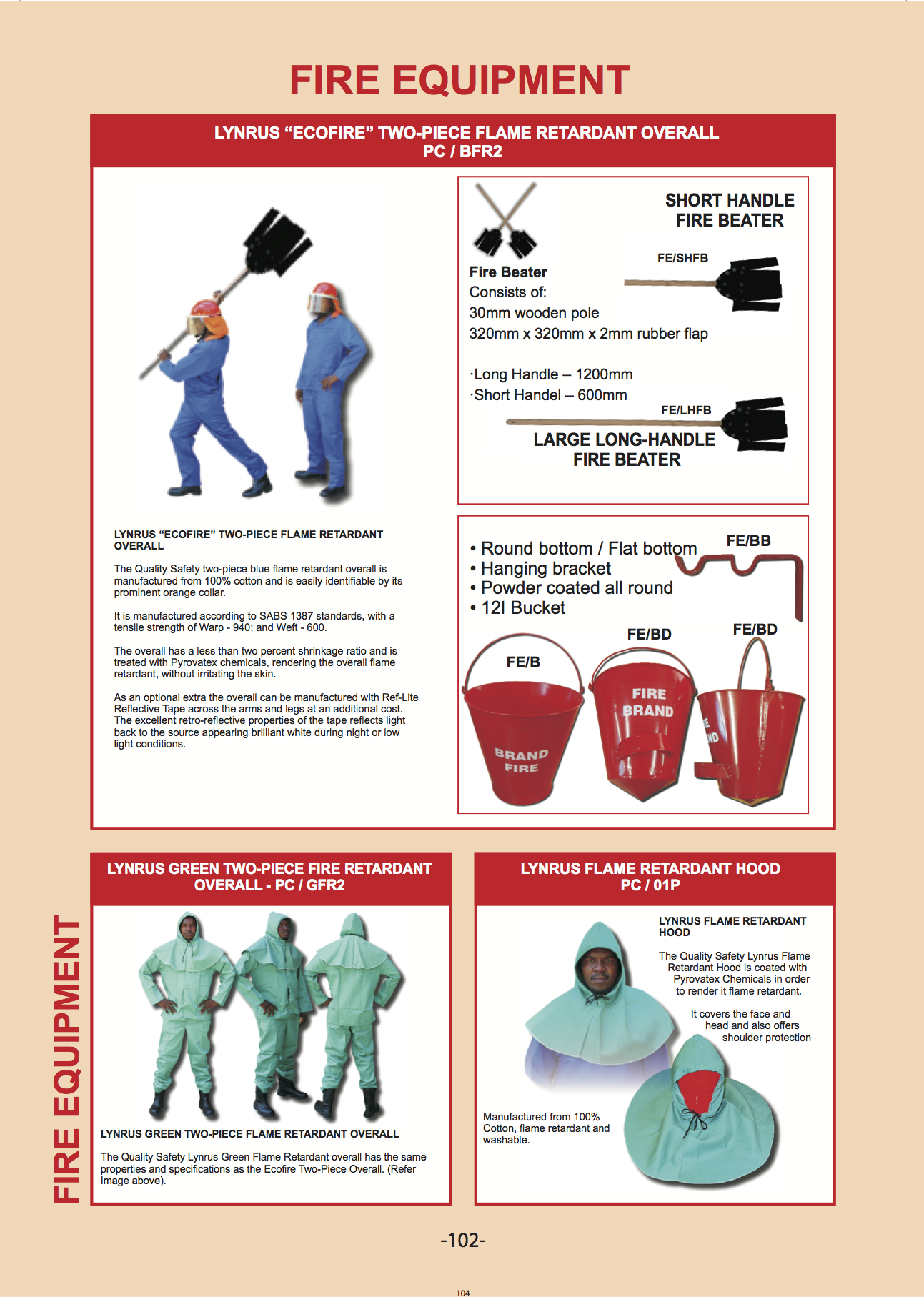 Fire Protection: Flame Retardant Hood/Overalls