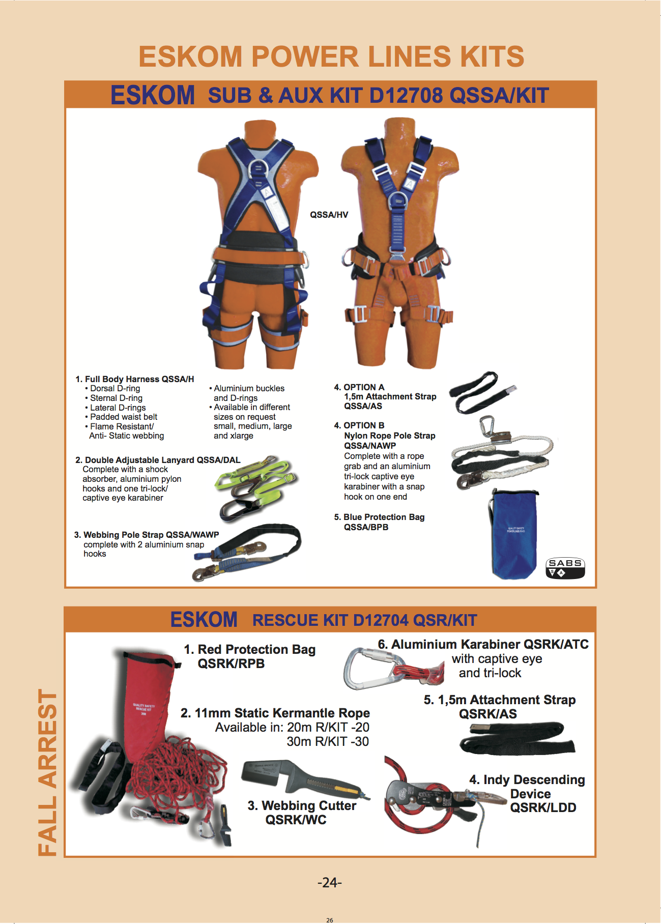 Fall Protection: Eskom Power Lines Kits D12708
